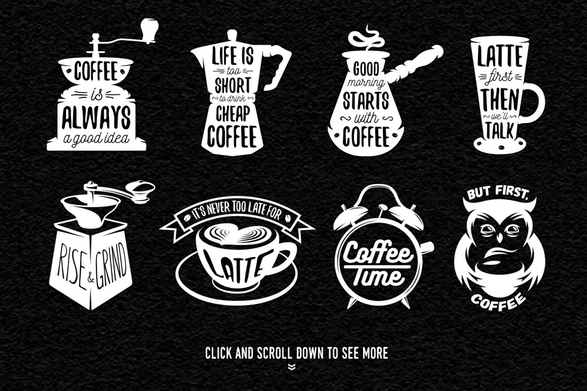 Coffee design collection, a Food Illustration by Chelovector