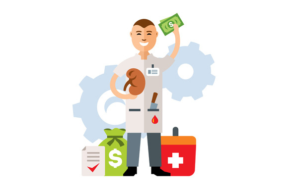 Organ transplantation, a Healthcare Illustration by Steinar Logo
