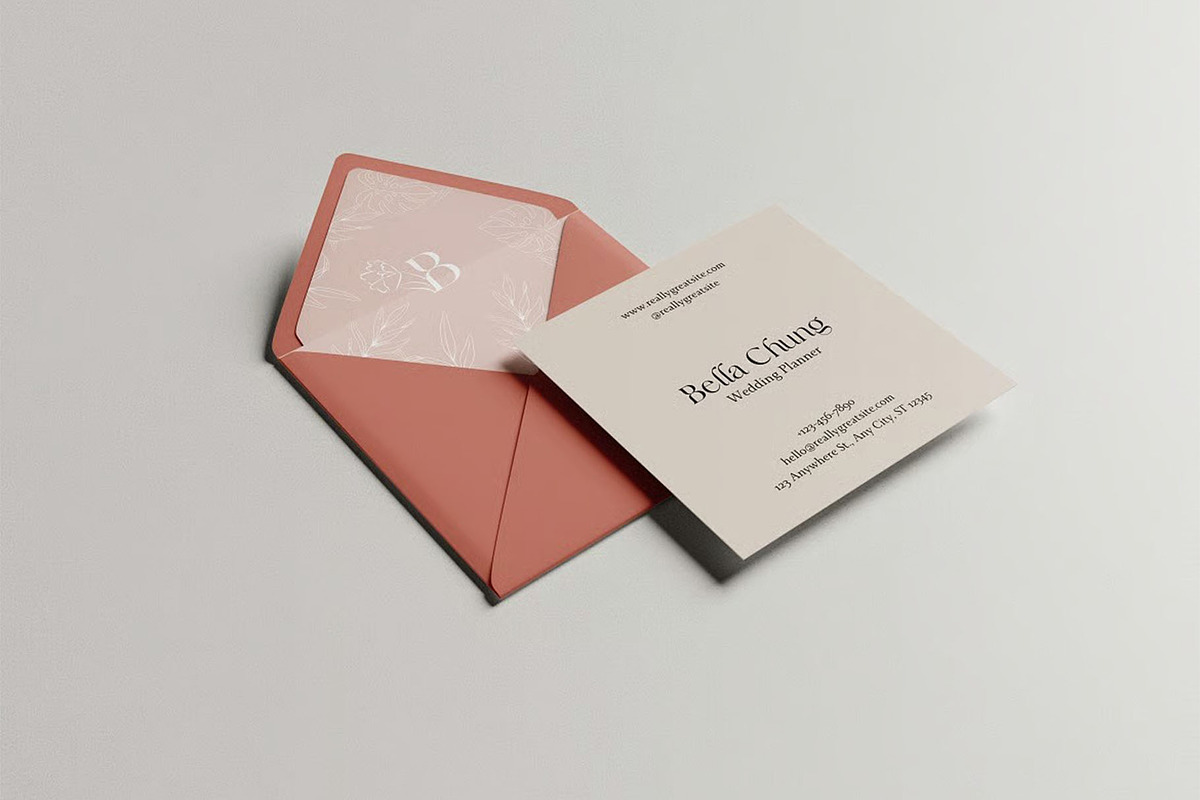 Card & Envelope Square Mockup