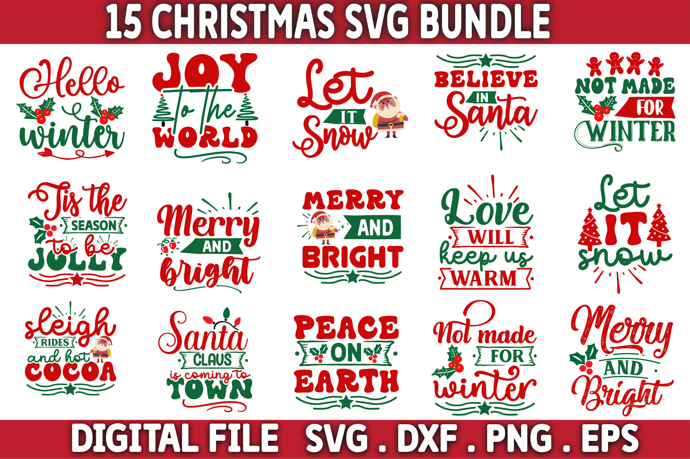 Christmas SVG Bundle, Christmas Bundle