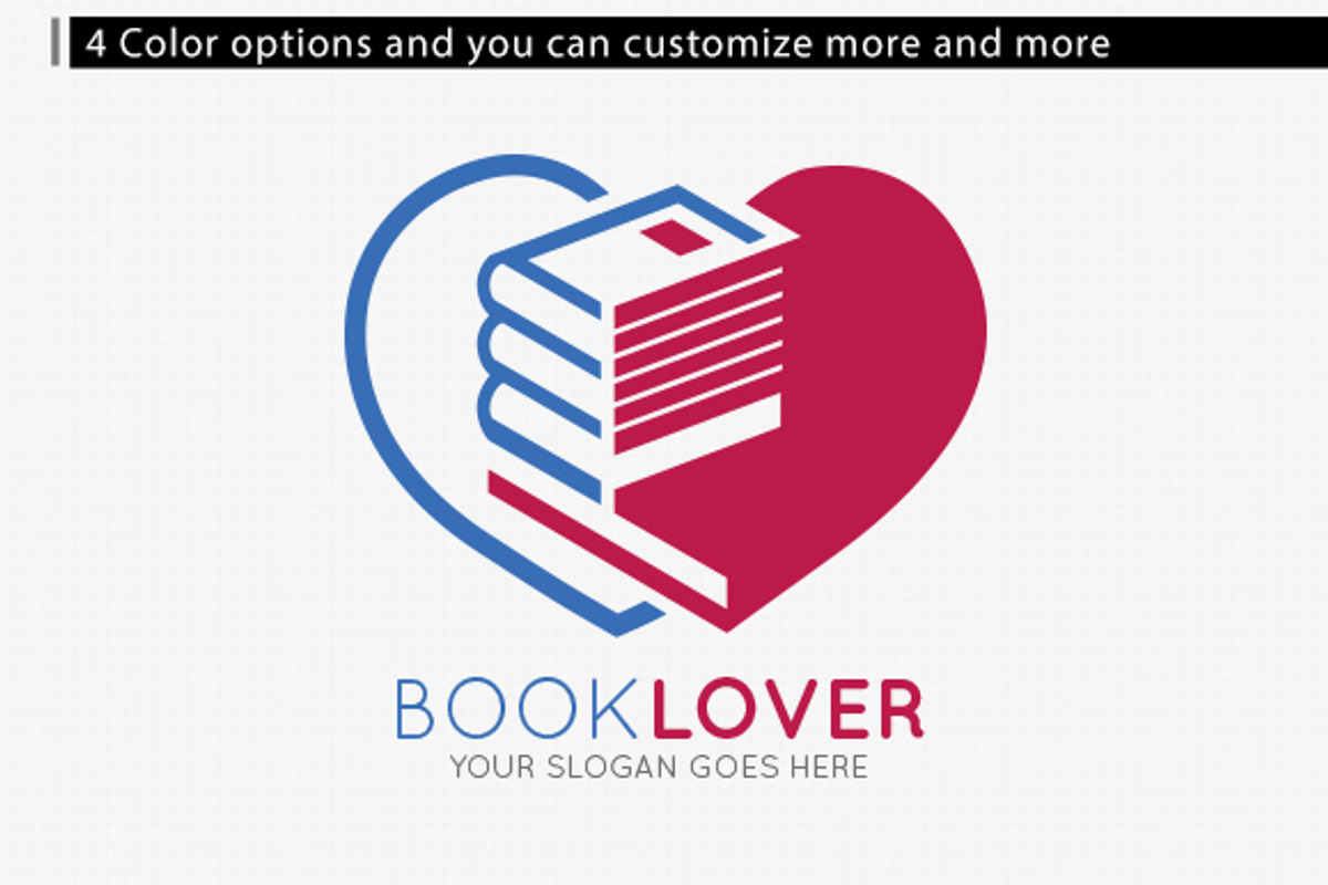Book Lover Logo Template, a Branding & Logo Template by salmon.black