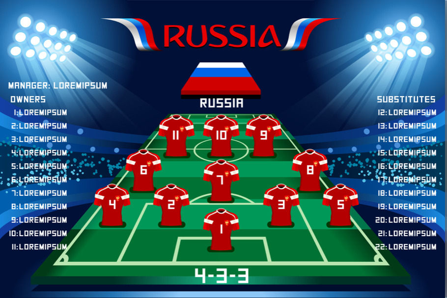 Soccer starting lineup squad vector | Illustrations ~ Creative Market