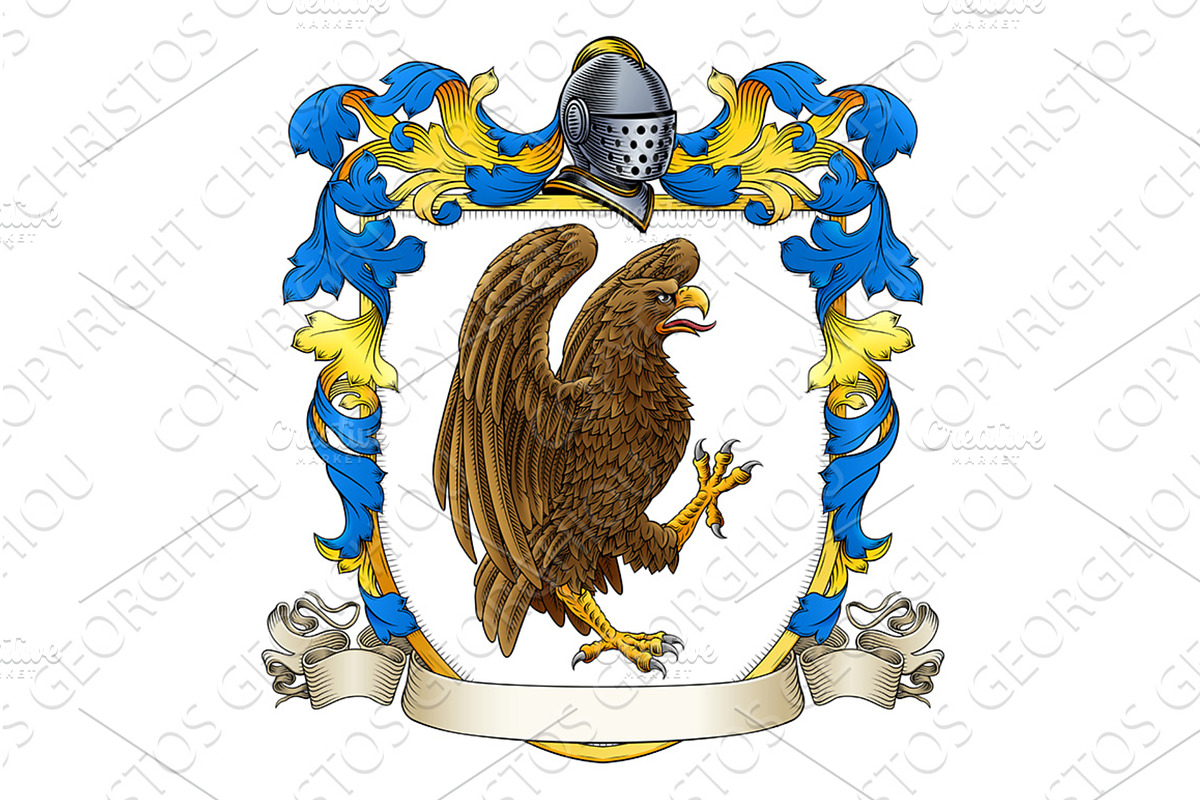 Eagle Coat of Arms Family Crest, an Illustration by Christos Georghiou
