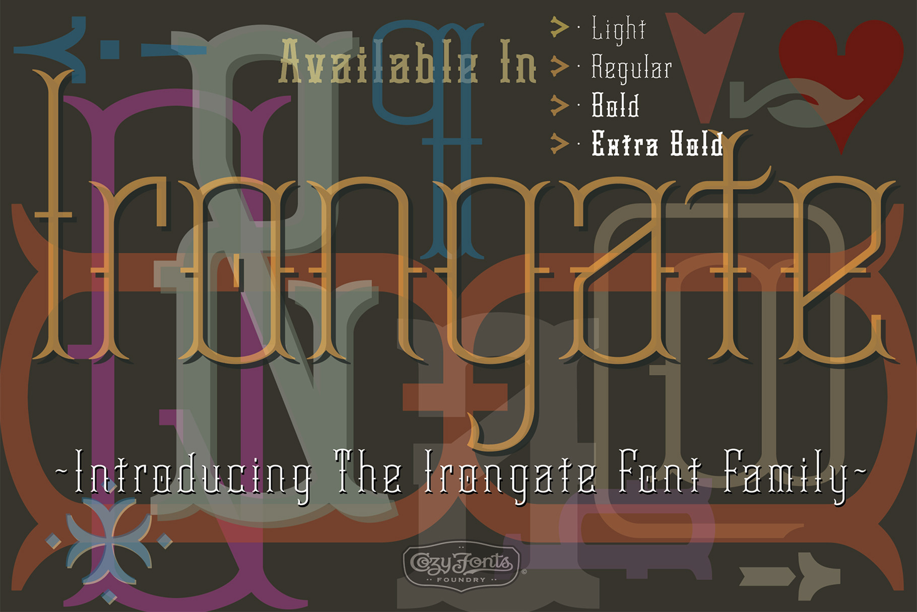 Irongate Regular, a Serif Font by CozyFonts Foundry