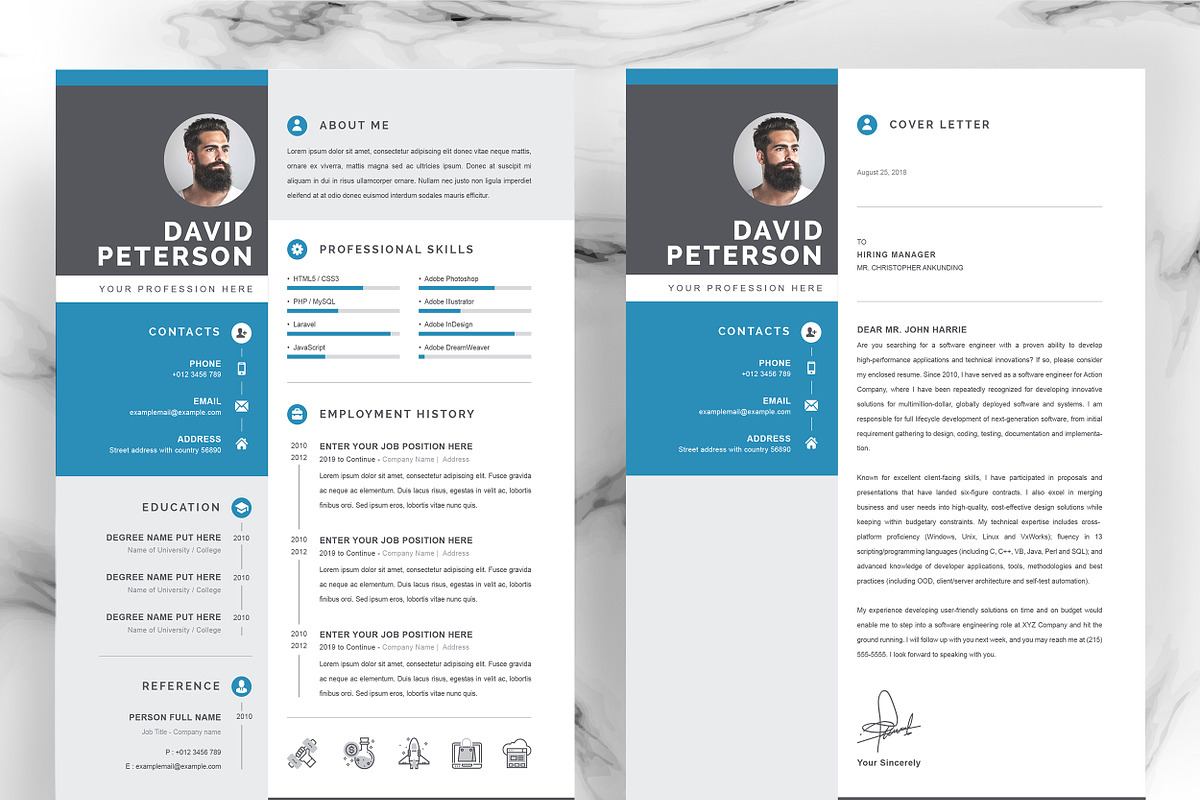 Clean Resume / CV Template-MS Word, a Resume Template by ResumeInventor