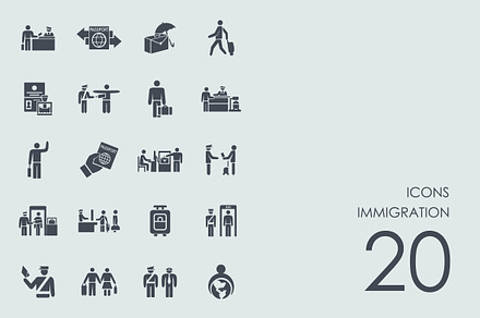20 Immigration icons, an Icon by Palau