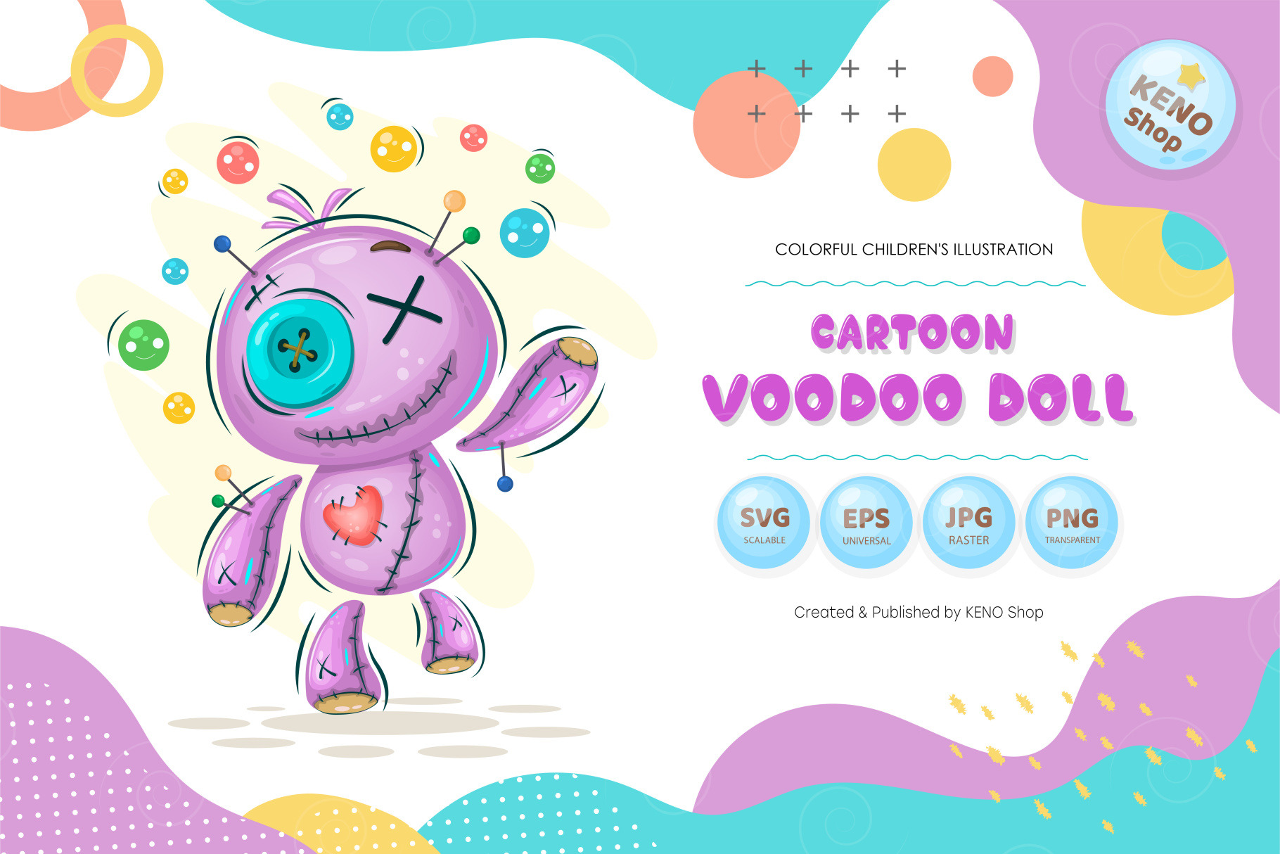Cartoon voodoo doll, an Illustration by STORE KENO