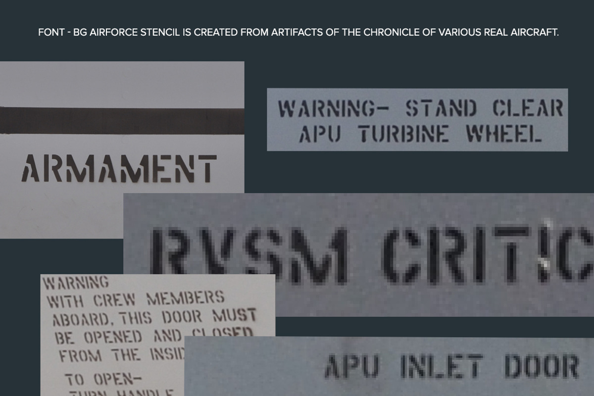 USAAF Air Force Stencil Font, a Sans Serif Font by theungsys