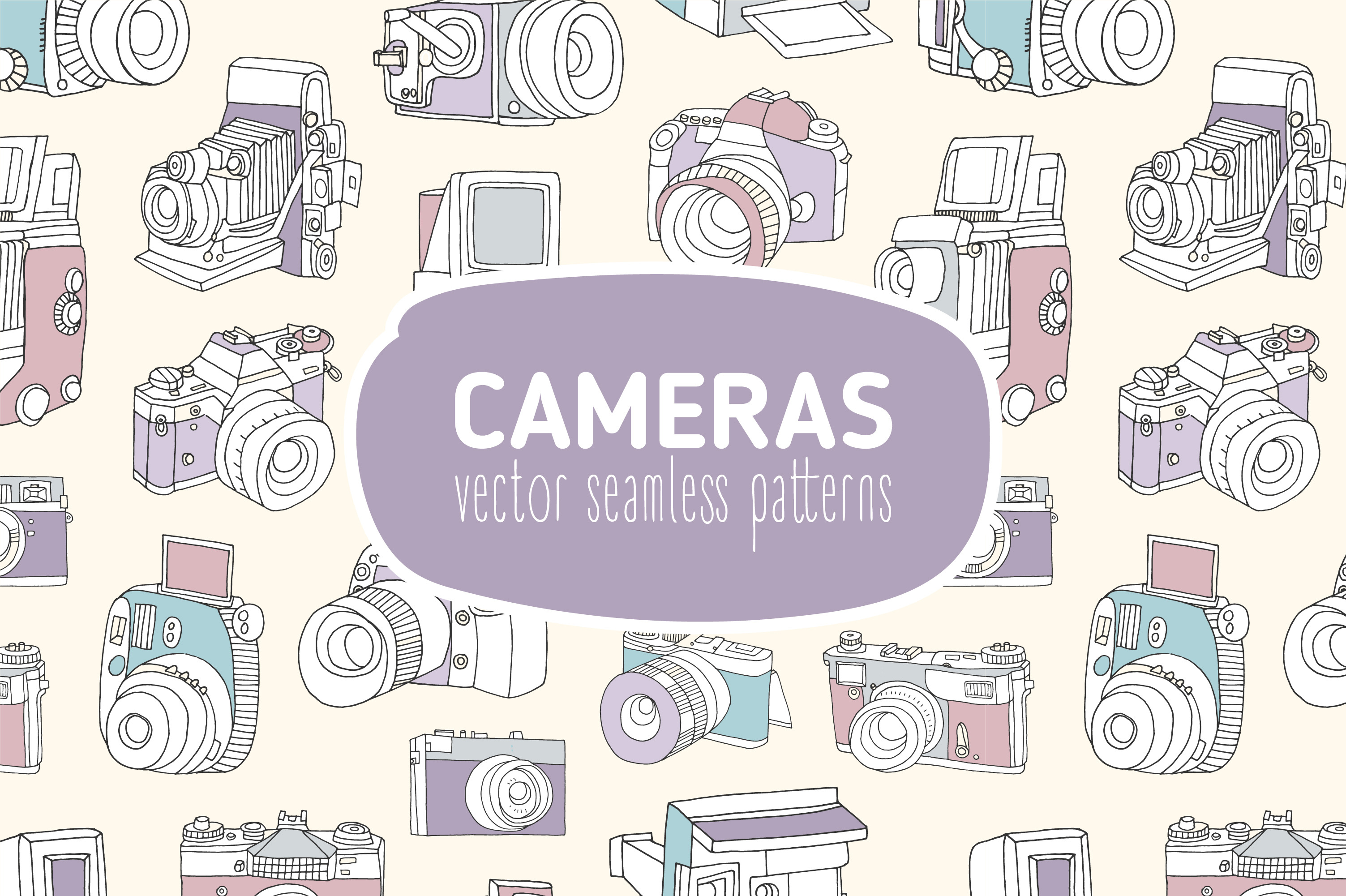 seamless pattern with photo cameras, a Texture Illustration by Good Studio