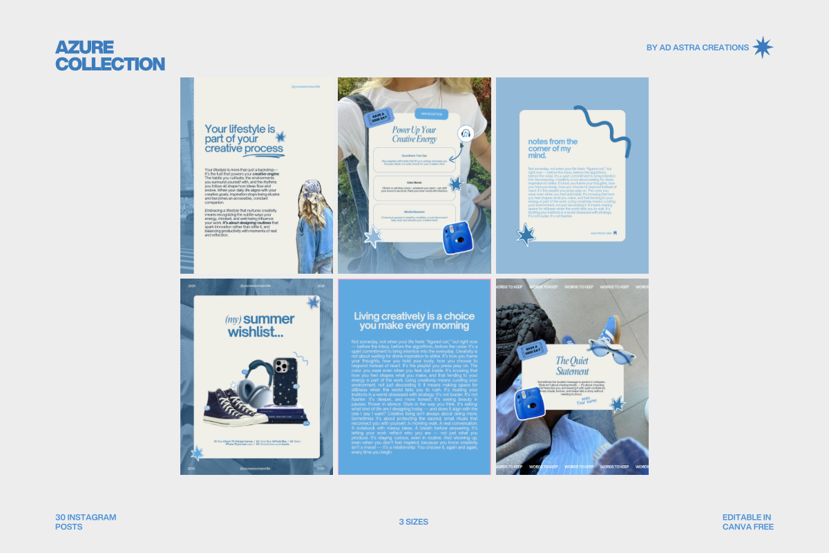Azure | 90 Instagram Templates