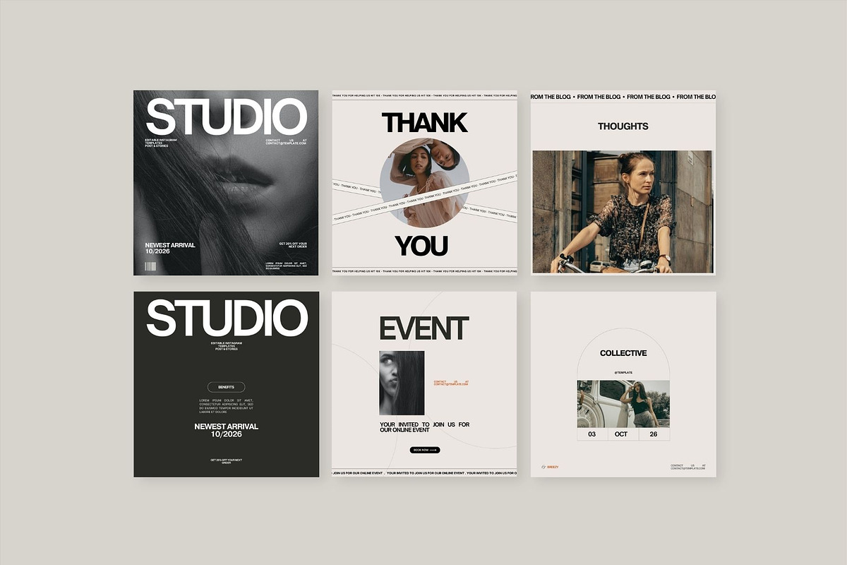 120 Instagram Post + Story Templates, a Social Media Template by Prapti ...