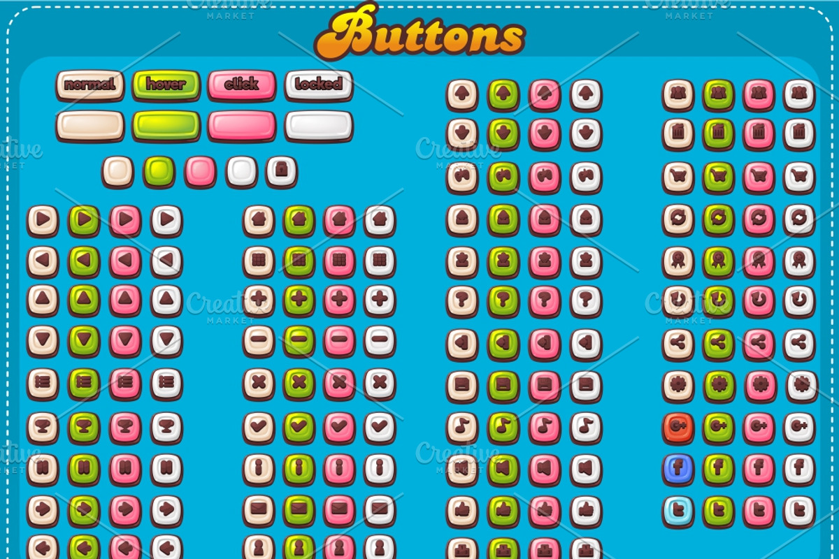 Chocolate Candy - Game GUI, a Templates & Theme by pzUH