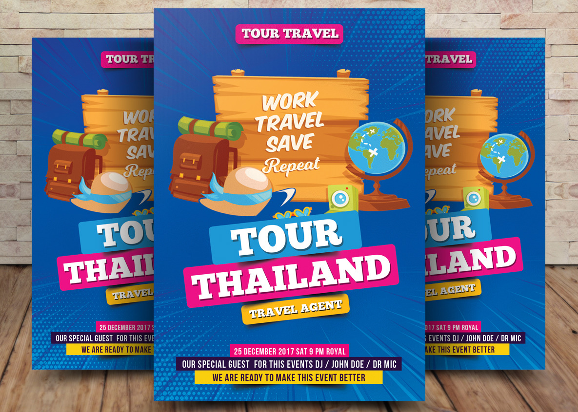 Thailand Holiday Tour/Travel Flyer, a Flyer Template by graphicforest