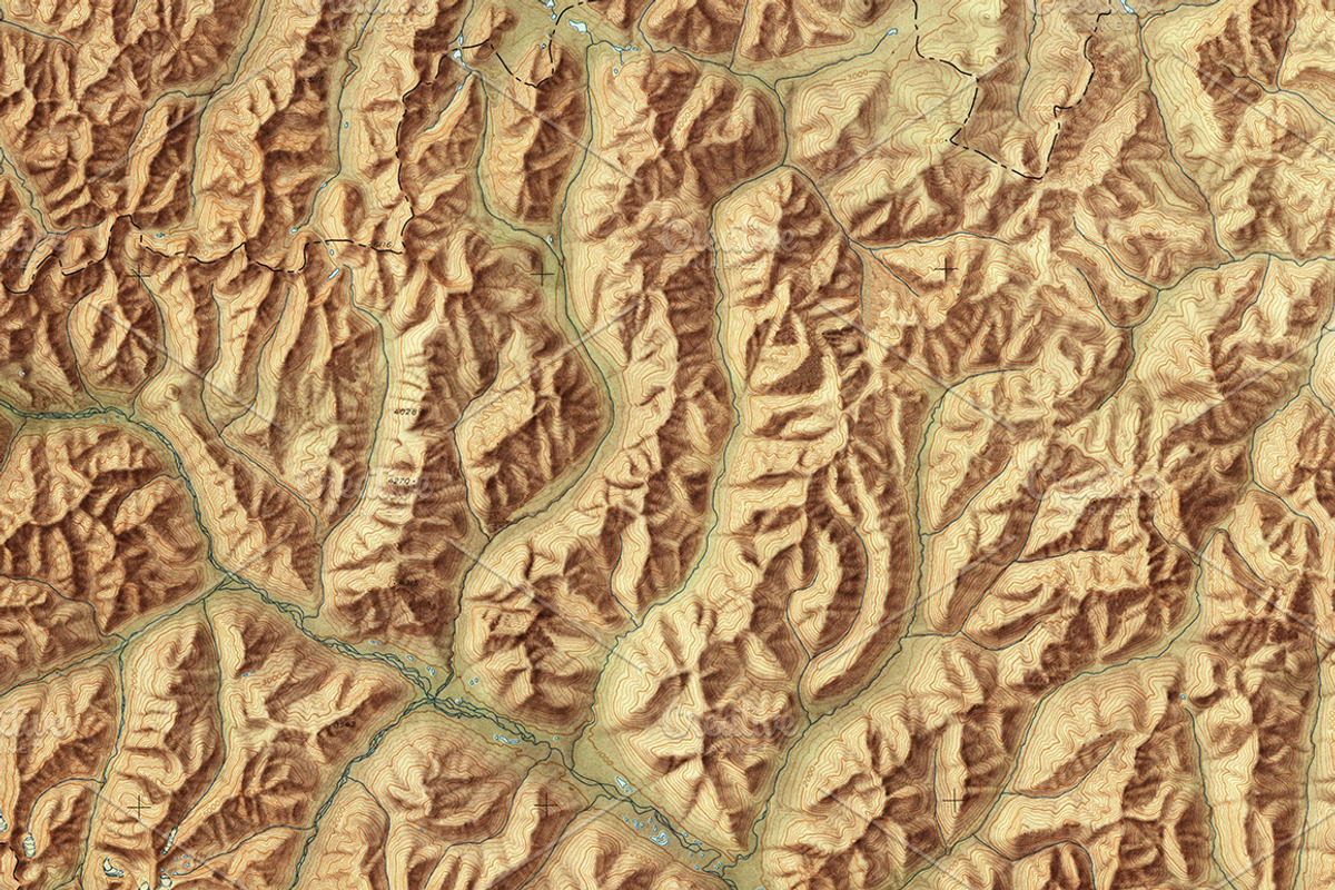 Vintage Topographic Relief Maps, a Texture Graphic by Blue Line Design
