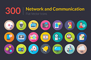 300 Network and Communication Icons, an Icon by Creative Stall