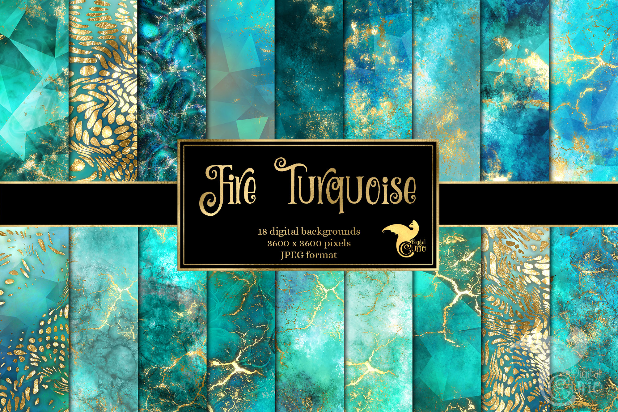 Fire Turquoise Textures, a Texture Graphic by Digital Curio