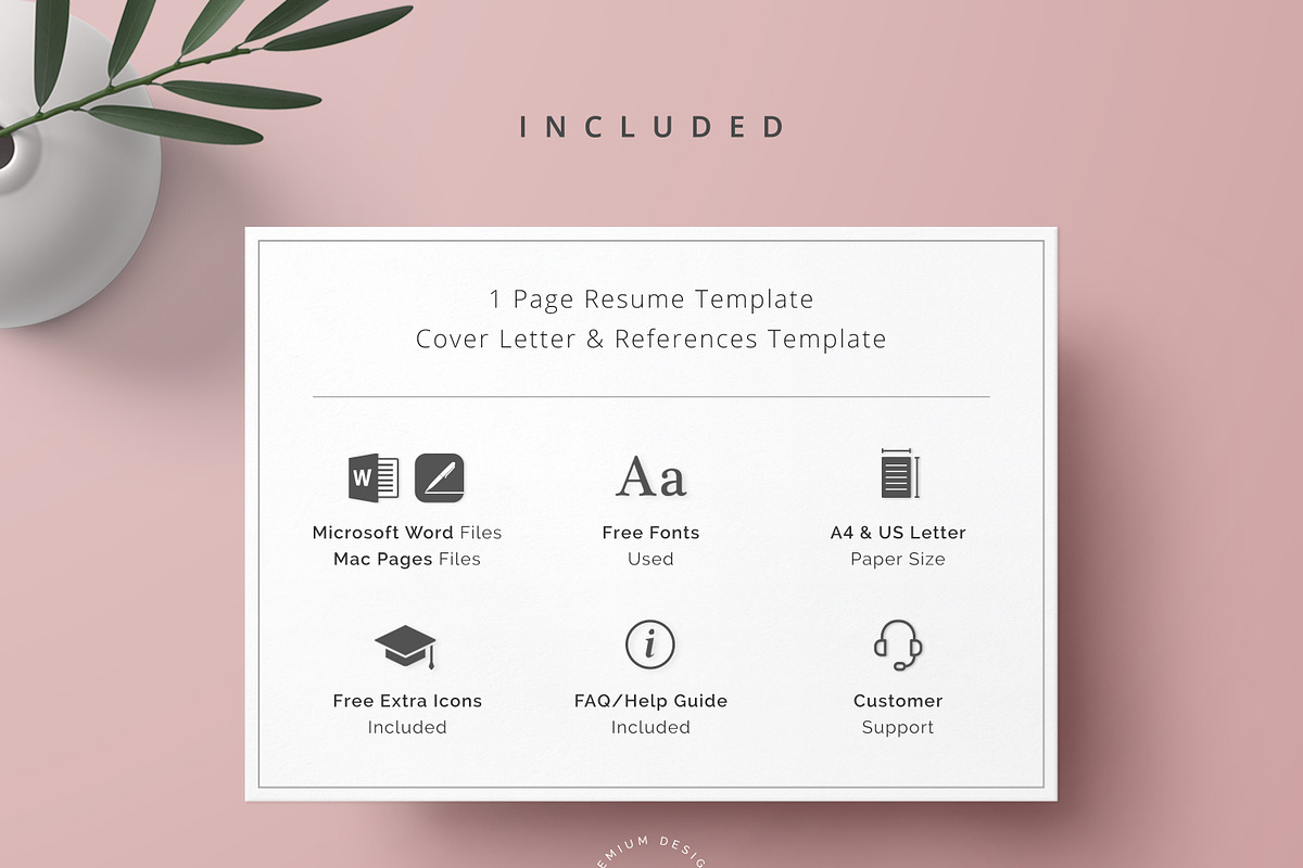 Compact One Page Resume Template Kit, a Resume Template by DemeDesign ...