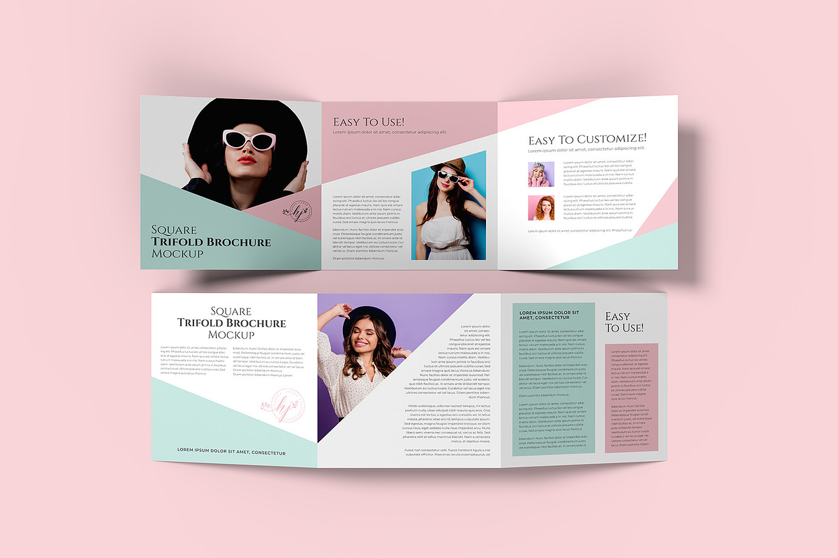 Square Trifold Brochure Mockup, a Books & Magazine Mockup by ...