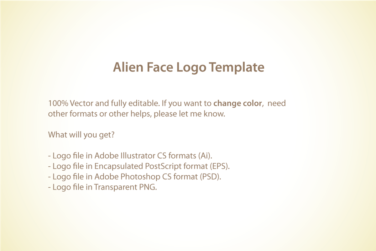 Alien Face Logo Template, a Branding & Logo Template by Heavtryq Design