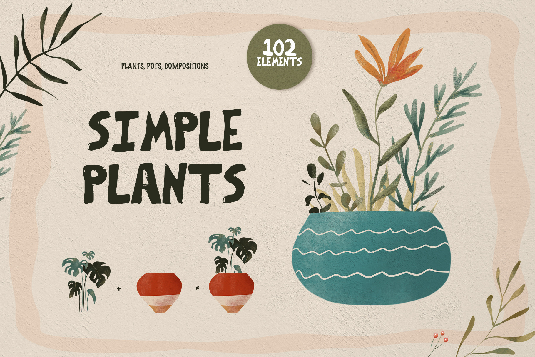 SIMPLE PLANTS - Modern clipart