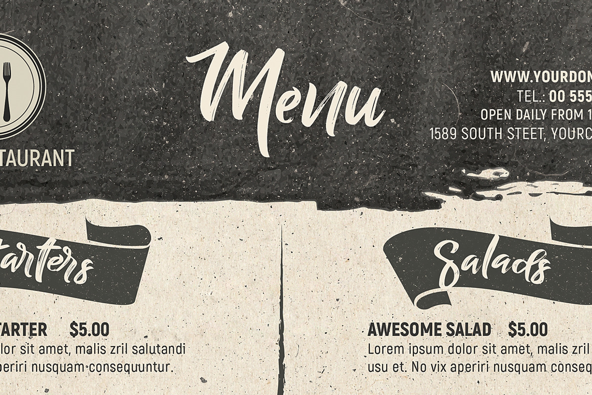 Rustic Restaurant Menu Template, a Flyer Template by Hotpin