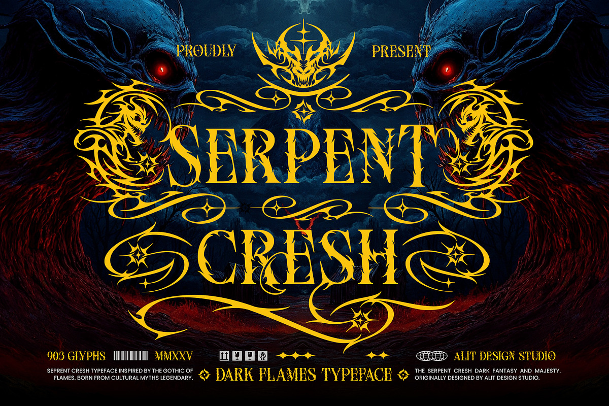 Serpent Cresh Typeface, a Serif Font by alit design