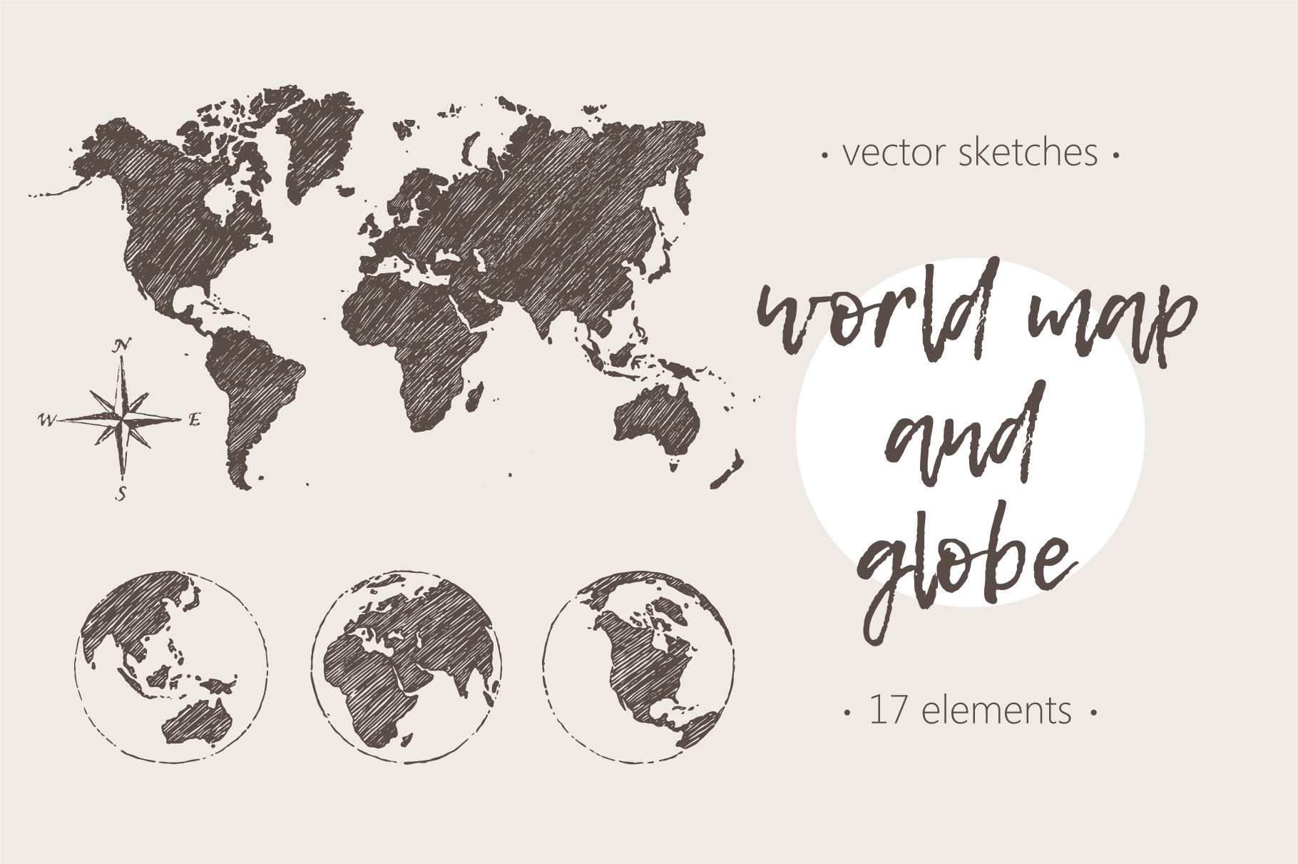 Map of the world and the globe, an Education Illustration by ...