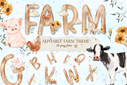 Farm alphabet clipart, an Animal Illustration by TheHappyGiftArt