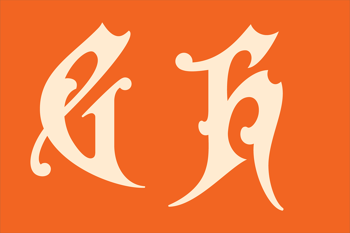 Gothic Initials Two Font, a Script Font by GG Design
