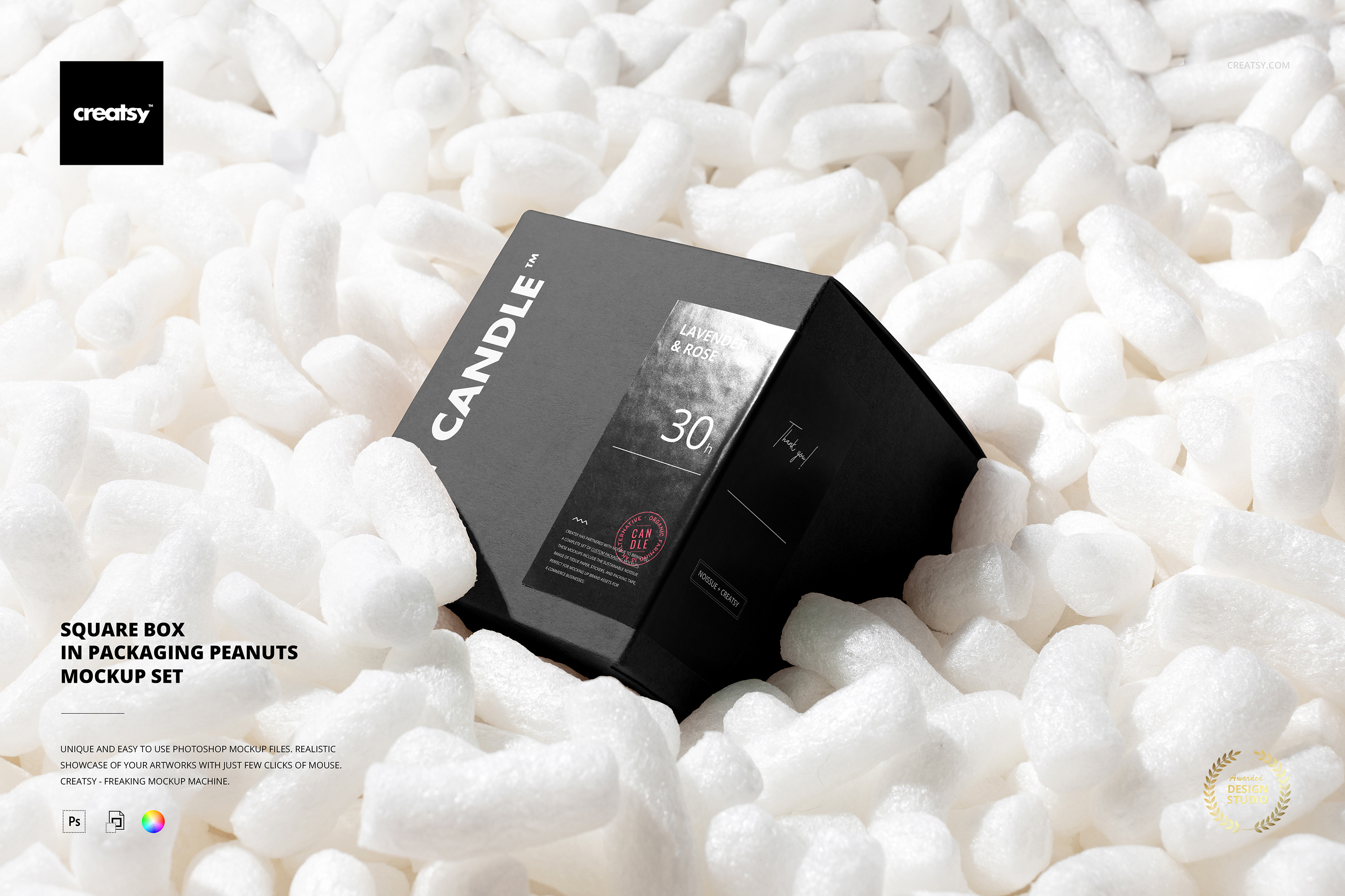Square Box in Packaging Foam Mockup, a Packaging Mockup by creatsy5