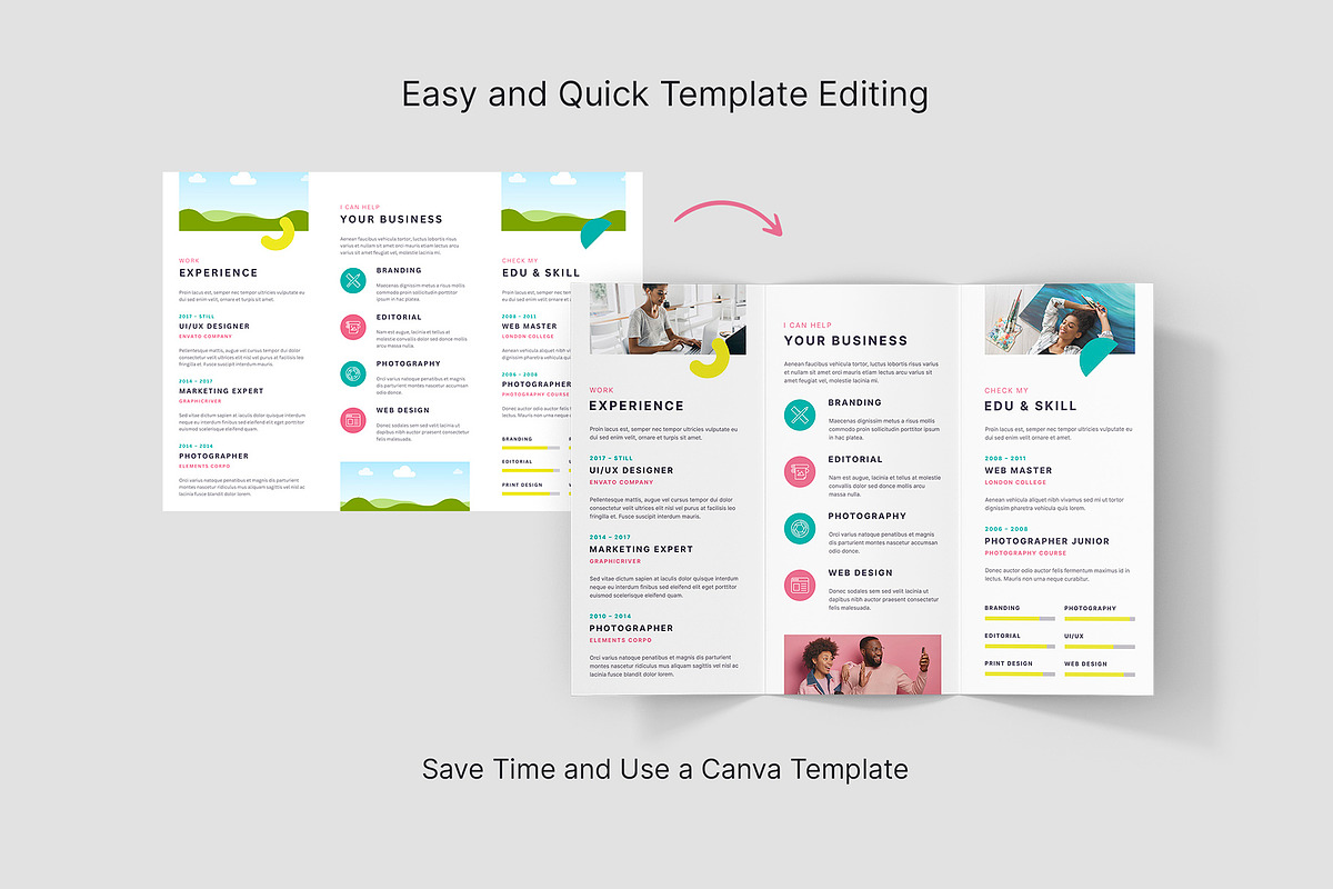 The Resume Brochure Trifold Template