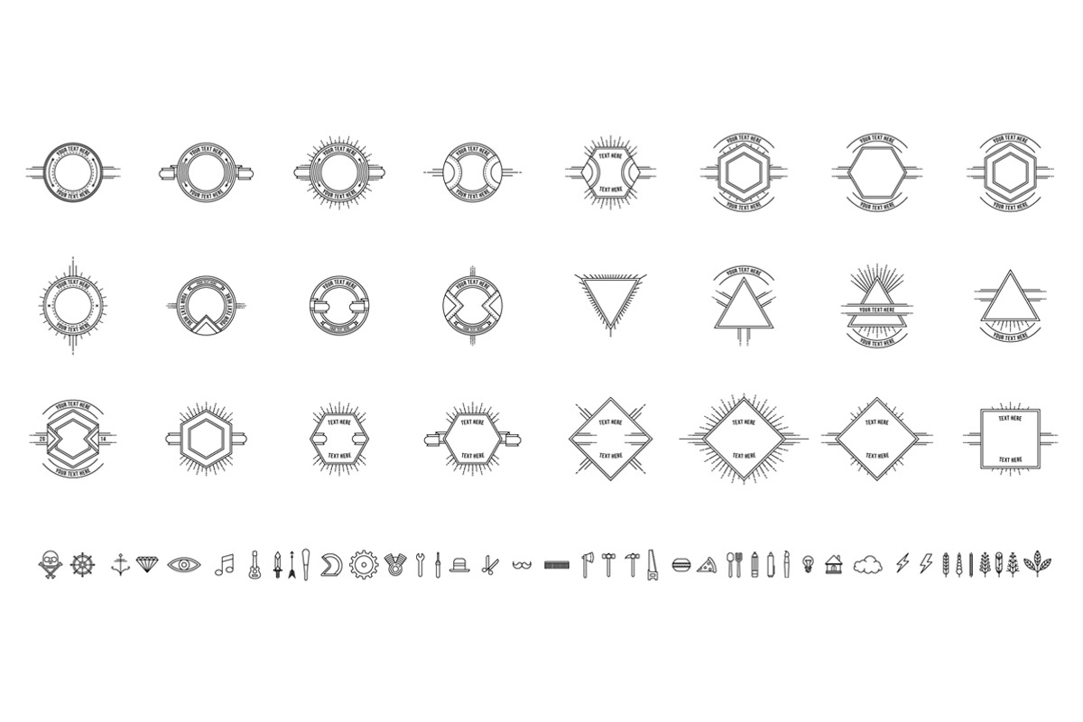 Line Badge Kit Ver. 2, a Branding & Logo Template by lups design