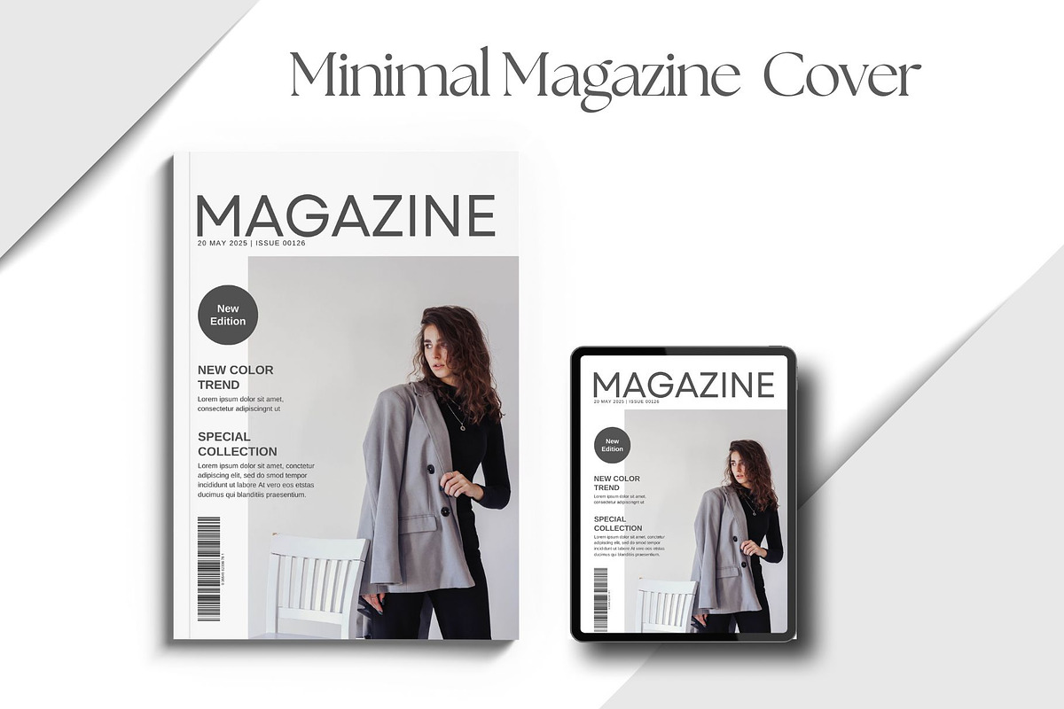Minimal Magazine Cover Canva Templates | Creative Market