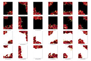 5x7 Red and Gold Floral Overlays, an Illustration by Digital Curio