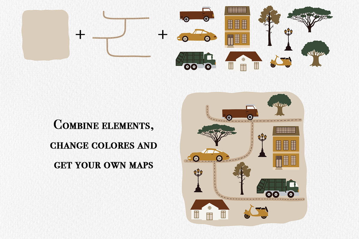 MAP CREATOR - City & Village, an Object Illustration by ApetekMarket