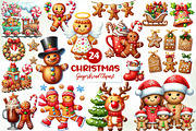 Gingerbread Christmas Clipart, an Illustration by CreationArt