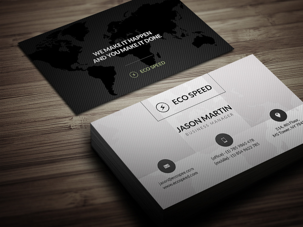 creative World Map Business Card, a Business Card Template by bouncy