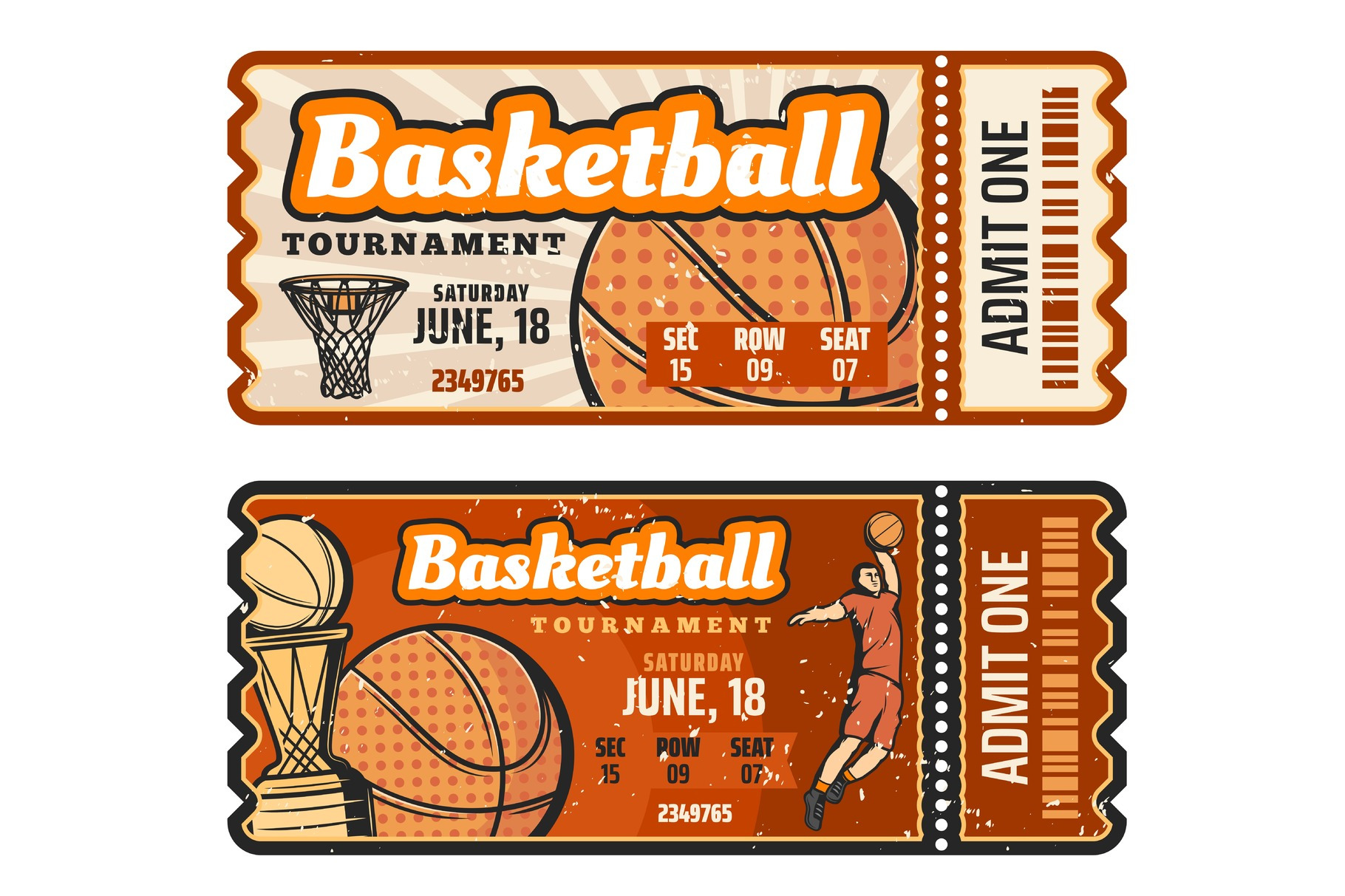 Basketball sport game ticket, vector | Illustrations ~ Creative Market
