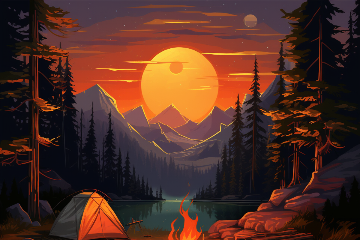 Vintage Campfire Background