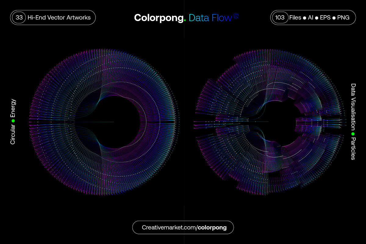 Data Flow - Vector Bundle, a Technology Illustration by Colorpong