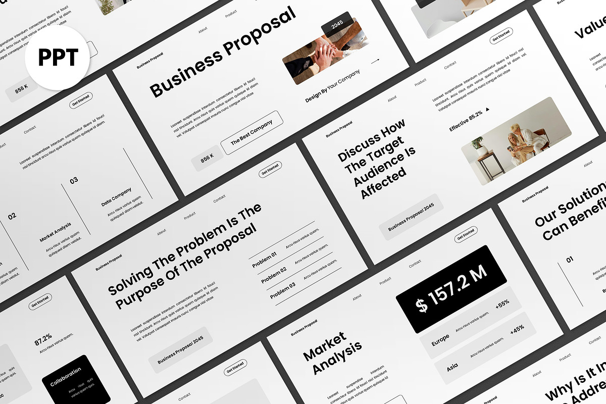 White Minimalist Brand Strategy PPT, a Presentation Template by graphicook