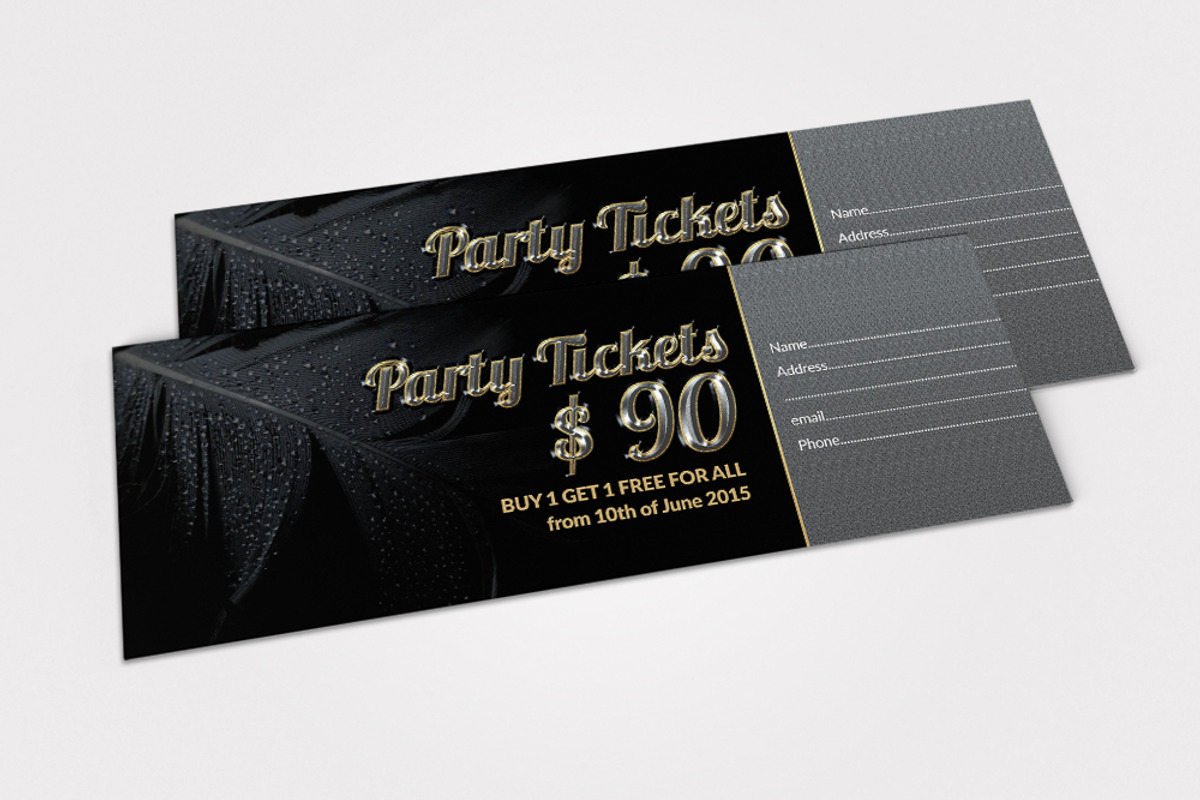 Concert Pass / Party Ticket, a Card Template by Business Flyers
