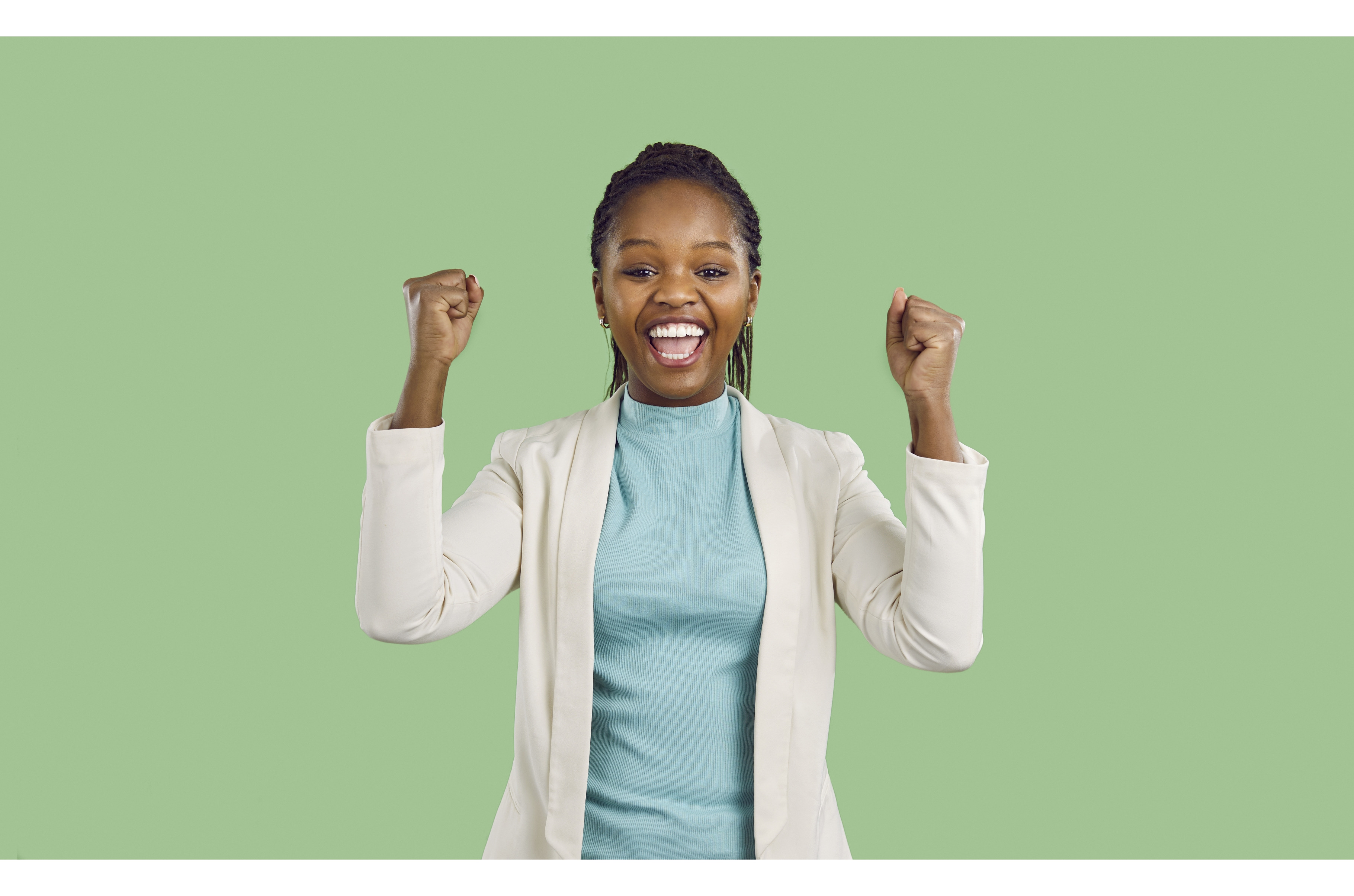 Happy ecstatic black woman, a Person Photo by StudioRomantic