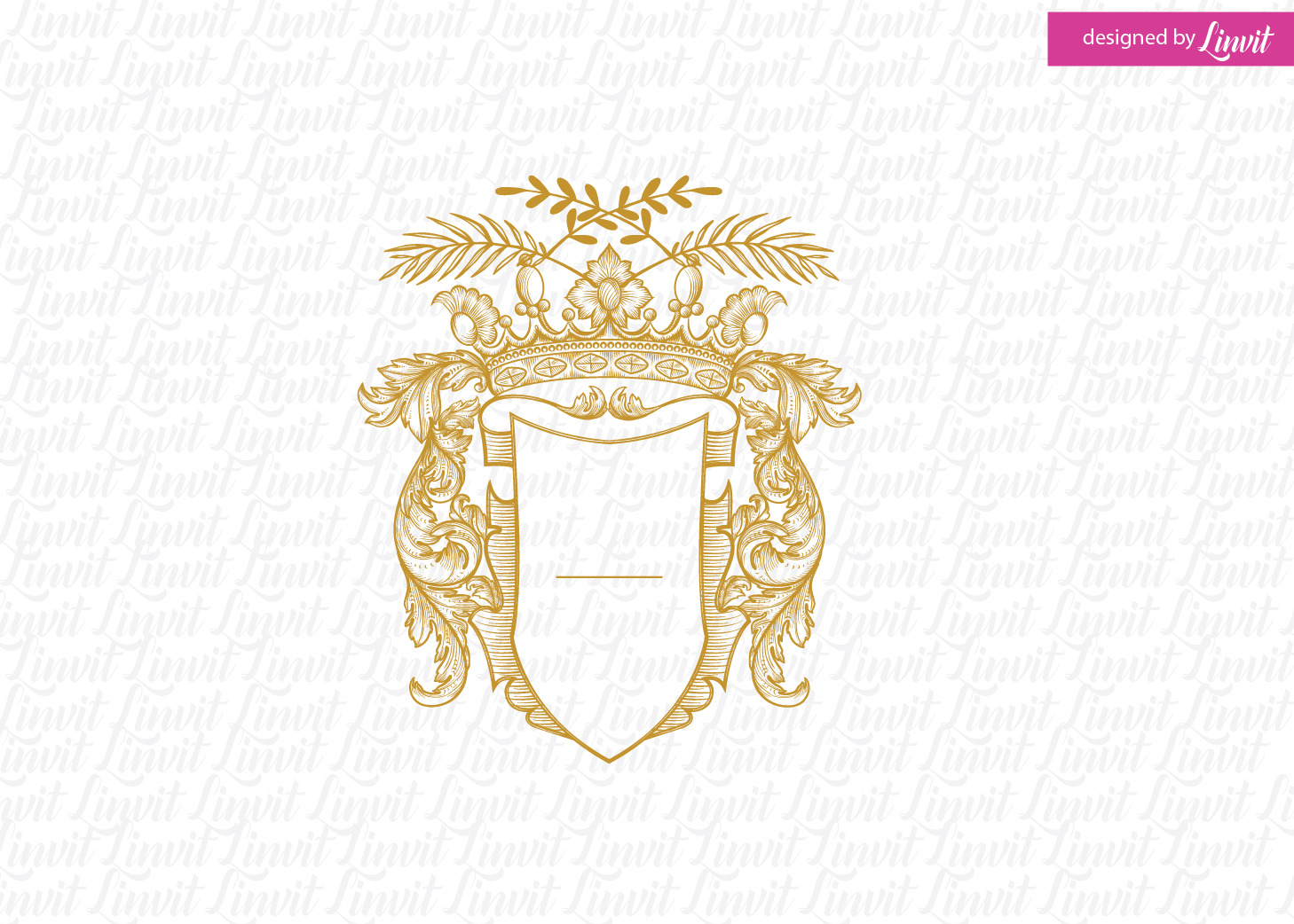 Royal Wedding Crest, Medieval Crest, a Branding & Logo Template by Linvit