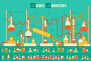 retro science laboratory vector, an Illustration by LineTale
