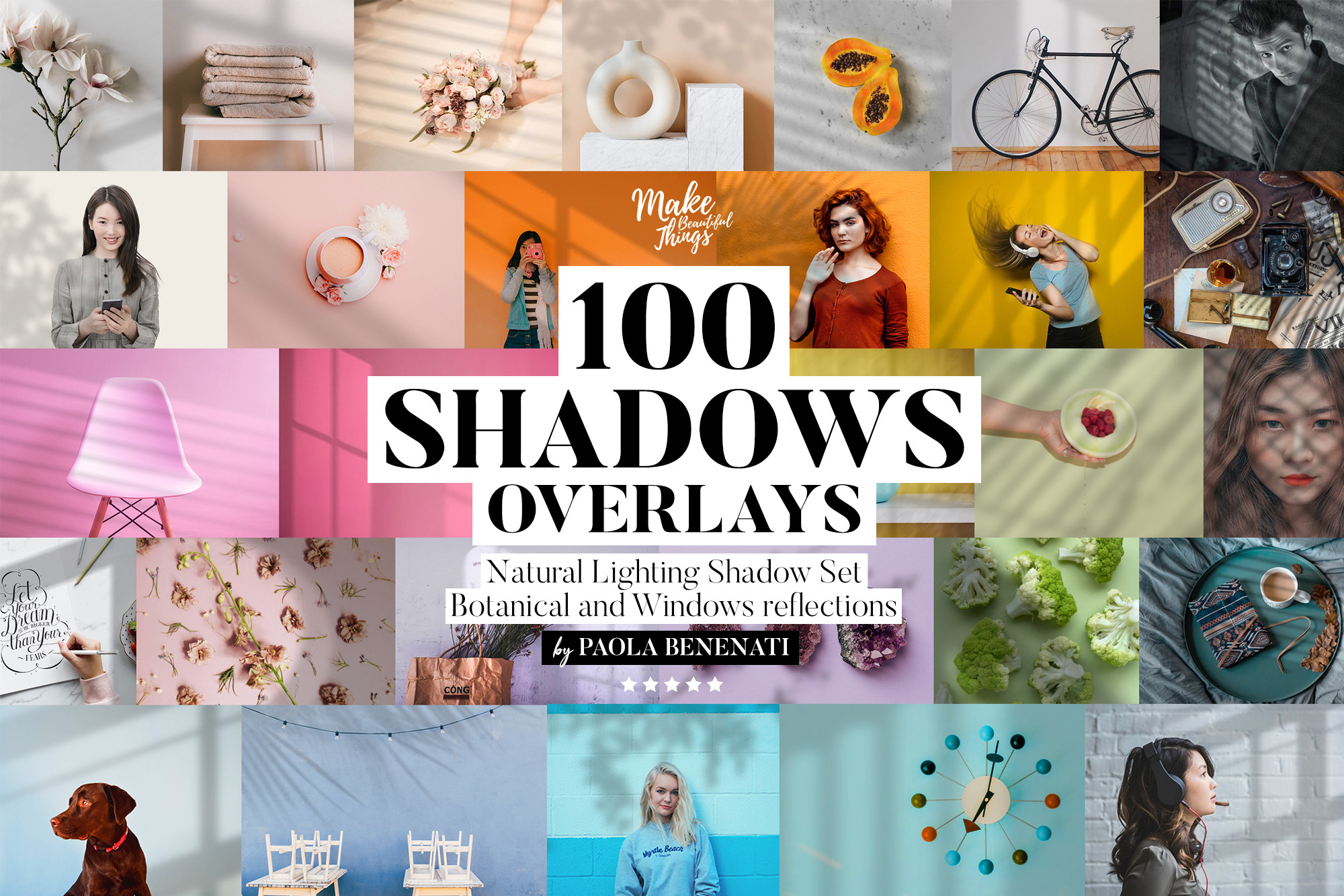 Natural shadows overlays set, a Product Mockup by Make Beautiful Things