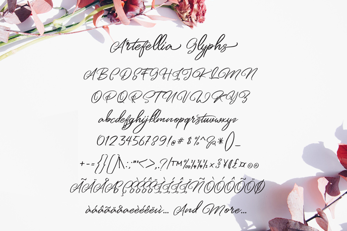 Artefellia - Handwritten Font, a Script Font by FHFont