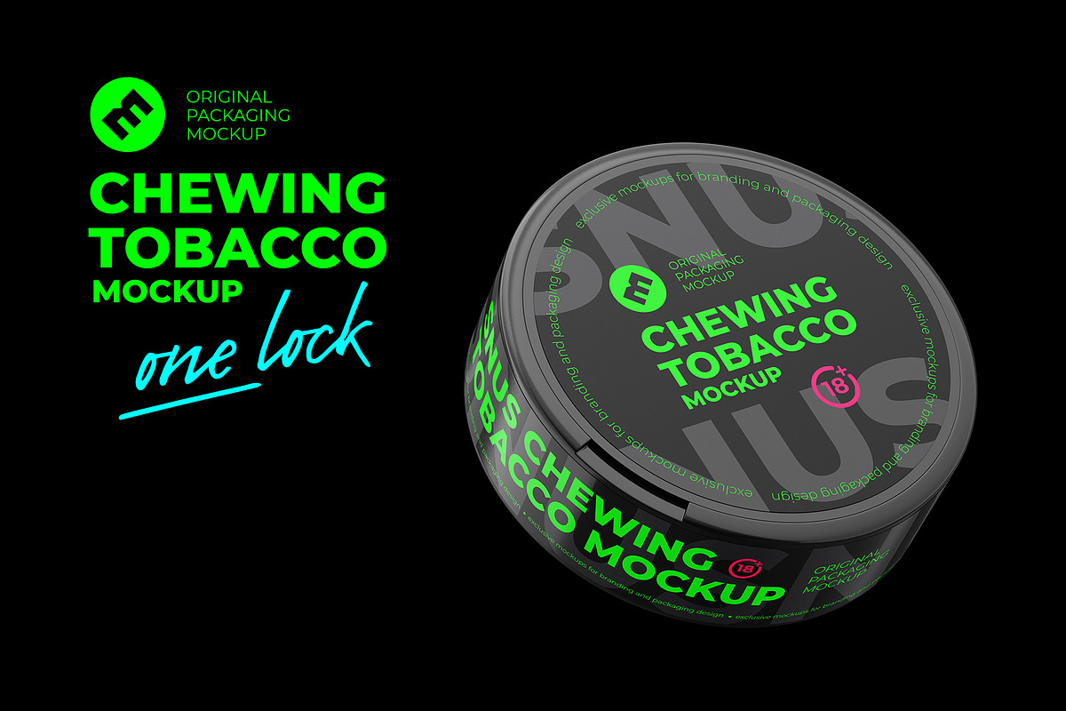 Snus Chewing Tobacco one lock 4 PSD, a Packaging Mockup by easymock 2