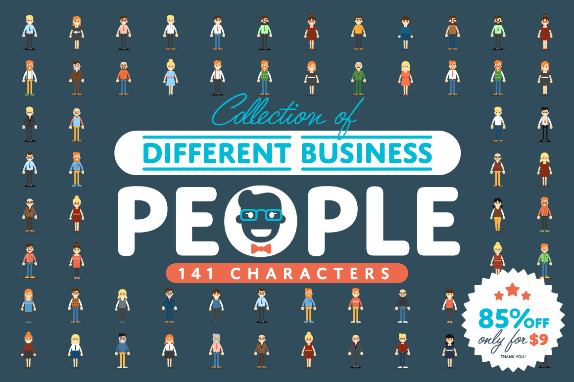 Office and casual characters bundle, a Person Illustration by ...