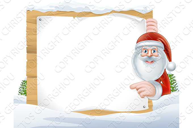 Christmas Cartoon Santa Claus Sign, an Object Graphic by Christos ...